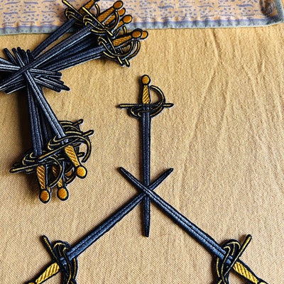 3 Crossed Swords Embroidered Iron on Patch Master of Defense - Etsy