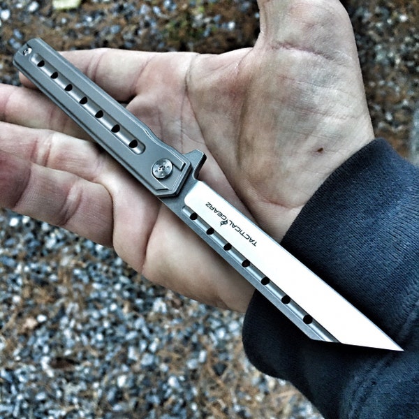 Tacticalgearz TG Onyx, Full Tc4 Titanium EDC Folding Knife! Polished D2 ...