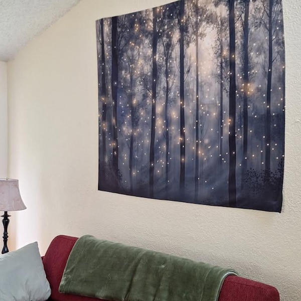 Enchanted Forest Window Tapestry Art Fantasy Forest Wall Art Enchanted ...