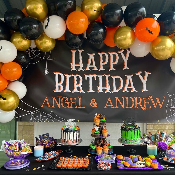 Halloween Birthday Cake Topper | Drippy Happy Birthday Topper | Melted ...