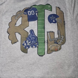 Blue FOOTBALL Monogram Png Letters, Fall Sports Sublimation Hand Drawn ...