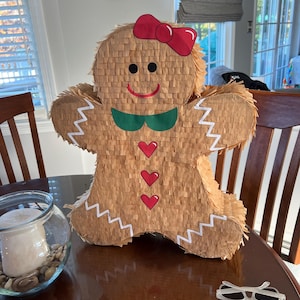 Holiday Christmas Gingerbread Man or Girl Handmade Pinata | Birthday ...