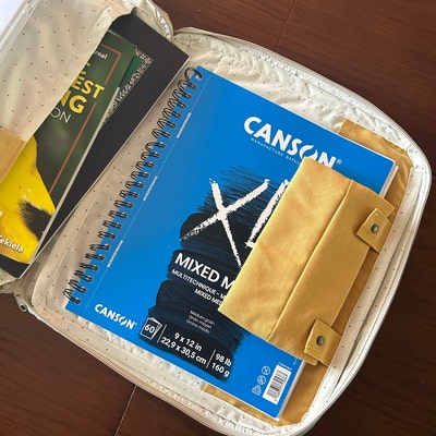 Canvas Zipper Notebook Cover for A4 Spiral Notebook, Zippered Organizer ...