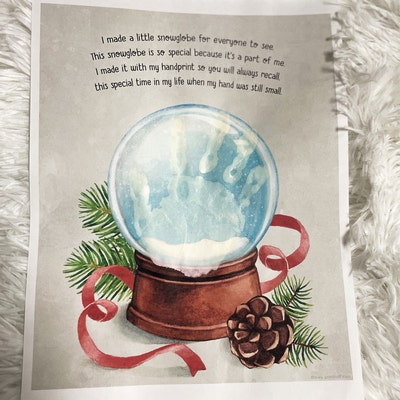 Snowglobe Handprint Footprint Art Craft / 1st First Xmas Christmas ...