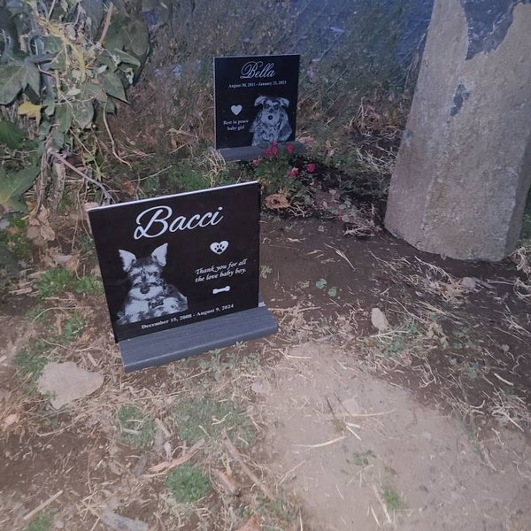 12"x6" Pet Headstone, Tombstone Laser Engraved on the Grave Marker, Pet ...