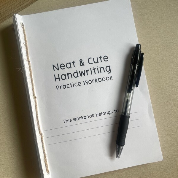 Cute Handwriting Practice Sheet, Neat Handwriting Workbook, Cute Hand ...