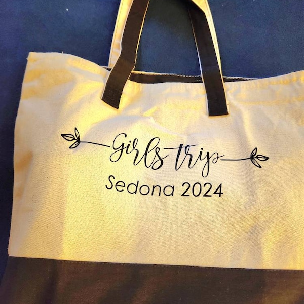 Zipper Tote Bag, Girls Weekend Tote, Girls Trip Tote, Girls Trip Bag ...