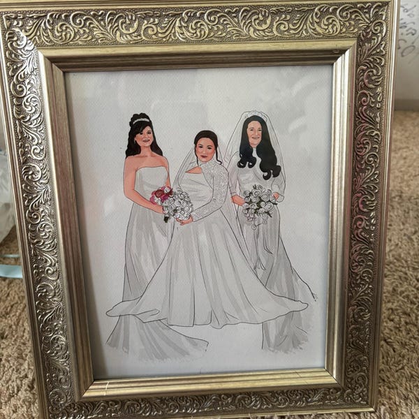 Generational Wedding Portrait, Mother of the Bride Gift, Custom Wedding ...