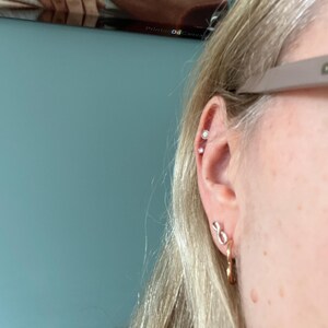 Titanium Vertical Labret Stud Lip Piercings With Gem Ball Crystal 18g ...