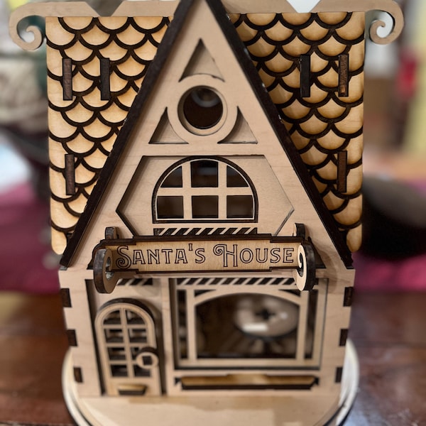 Santa Claus House - Laser Cut File, SVG Plan for Glowforge and Cutting ...