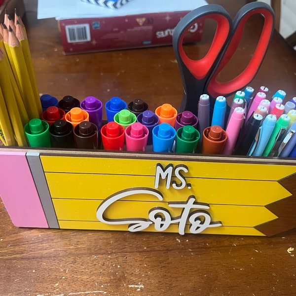 Personalized Teacher Desk Caddy, Teacher Gift - Etsy