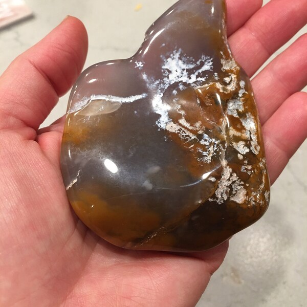 GIANT 2.2lb Tumbled Botryoidal Agate Limb Cast UV Green (montana ...