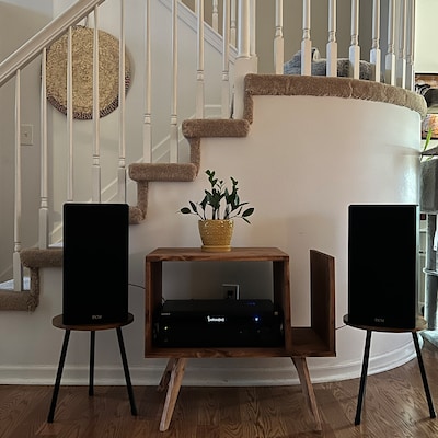 MCM Mid Century Modern Turntable Stand Solid Wood Table for Record ...