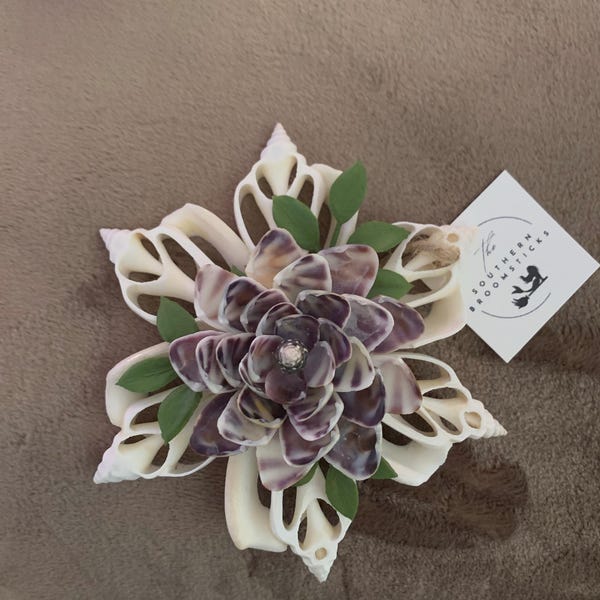 Coastal Seashell White Star Snowflake Ornament With White Flower - Etsy