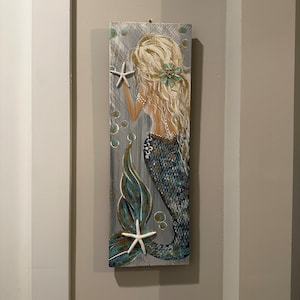 Mermaid Laying Down With Blonde Hair Aqua Tail - Etsy