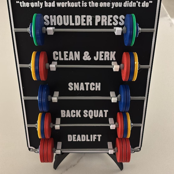 Weightlifting Personal Tracking Board, 5 Lifts, Show off Your Work on 5 ...