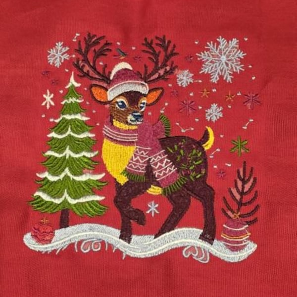 Christmas Reindeer - Machine Embroidery Design - Etsy