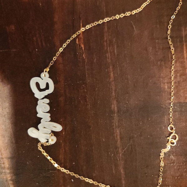 Small Name Necklace, Script Necklace, Custom Name Necklace, 1/2 Inch in ...