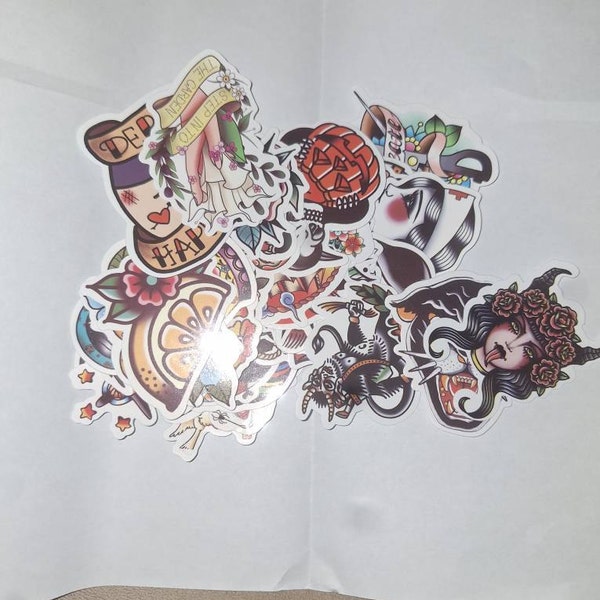 49 Cool American Traditional Tattoo Stickers Perfect for Laptop, Water ...