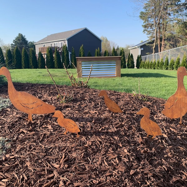 Rusty Metal Family of Ducks - Garden Ornaments - Art - Duck Gift ...