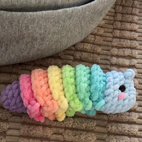 Handmade Fuzzy Caterpillar Fidget Toy: Sensory Plush - Etsy