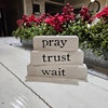 Pray Trust Wait Shelf Sitter, Farmhouse Decor, Distressed Wood Blocks ...