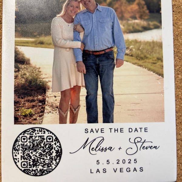 Photo Save the Date Magnet W/ QR Code | Premium Photo Save the Dates ...