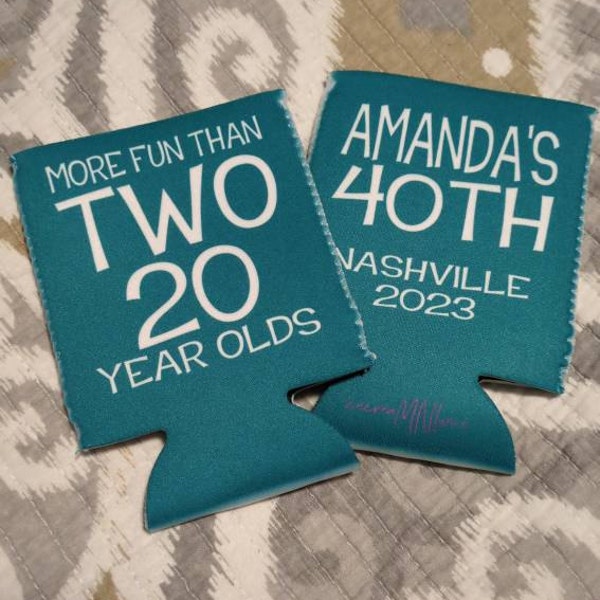 Cheers and Beers to 40 Years / 40th Birthday Favors / More Fun Than Two ...