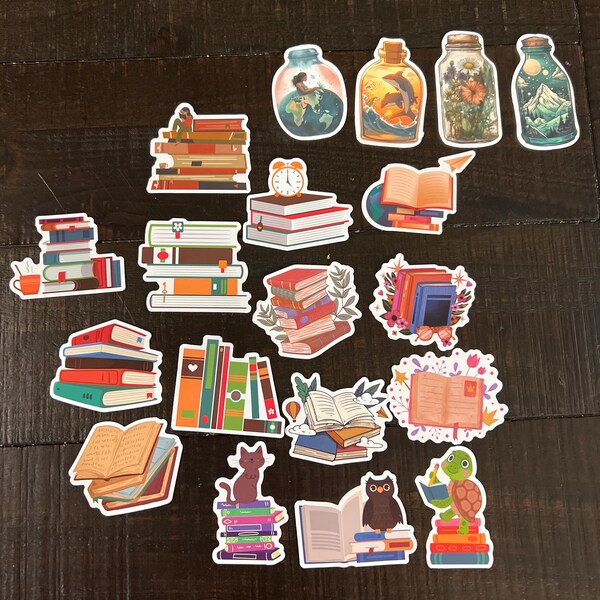 Literary & Book Stamps Sticker Gift Set for Kids, Teens, Teachers ...