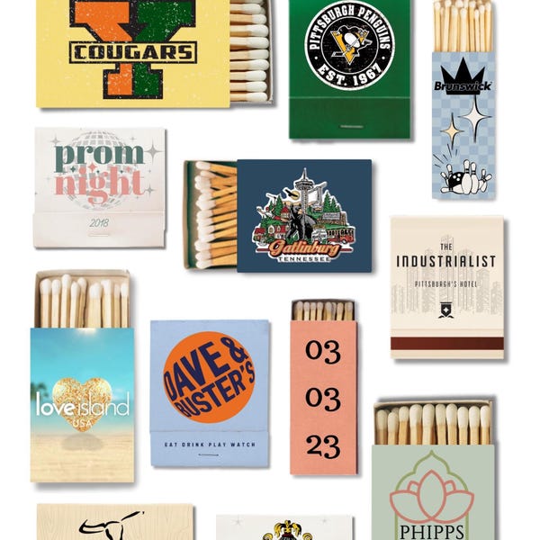 Custom Matchbook Art, Matchbook Poster, Personalized Matchbox Gift ...