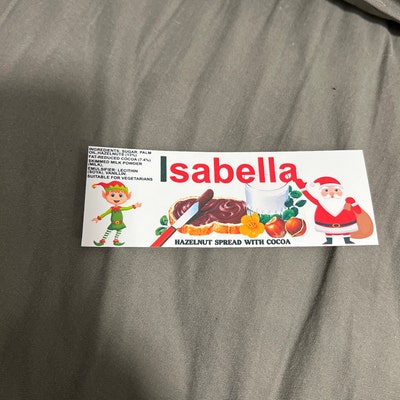 CHRISTMAS PERSONALIZED NUTELLA Labels Personalize With Name and Message ...