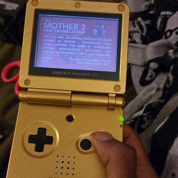 GBA SP Console Refurbished Gameboy Advance Zelda Gold Triforce Brighter ...