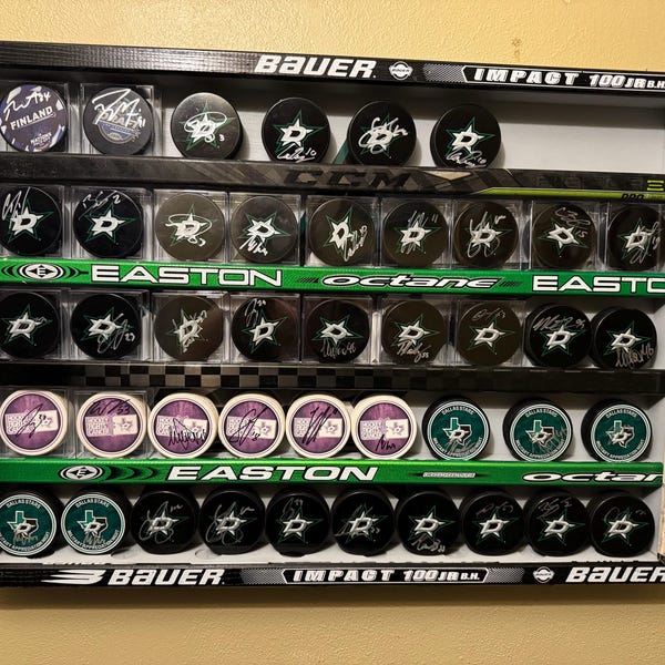 Hockey Puck Display-30 Pucks (made With Hockey Sticks, Hockey Room ...