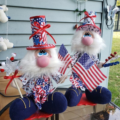 Uncle Sam Tutorial, Uncle Sam Doll DIY, Patriotic Doll Instructional ...