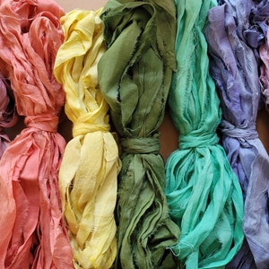 1 Oz Sari Silk Threads W/ribbon Pieces Free Shipping Journal - Etsy