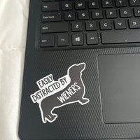Easily Distracted by Weiners Sticker Dog Laptop Decals, Weiner Dog ...