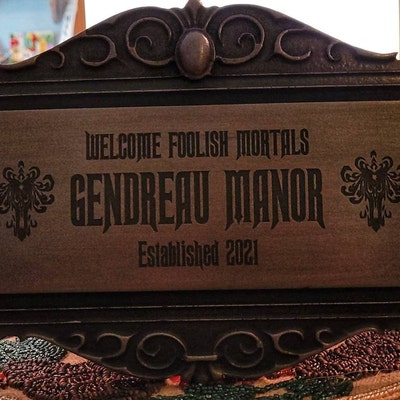 Personalized Haunted Mansion Themed Address Plaque Sign Silver - Etsy
