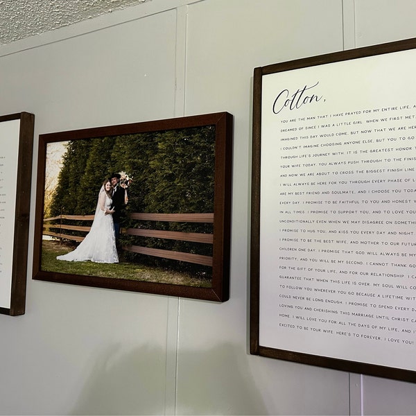 Custom Wedding Vows Sign Set | Personalized Anniversary Gift - Etsy