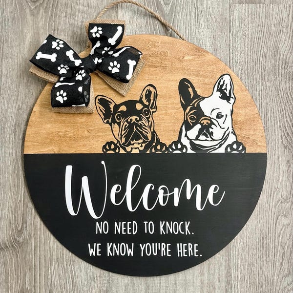 Pet Welcome Sign/ Pet Door Sign/ Dog Door Sign/pet Portrait Wreath/ Dog ...