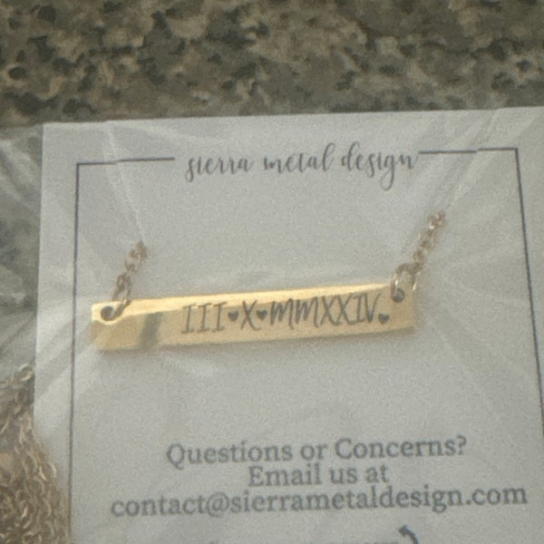 Personalized Date Necklace Personalized Necklace Wedding Date Birthdate ...