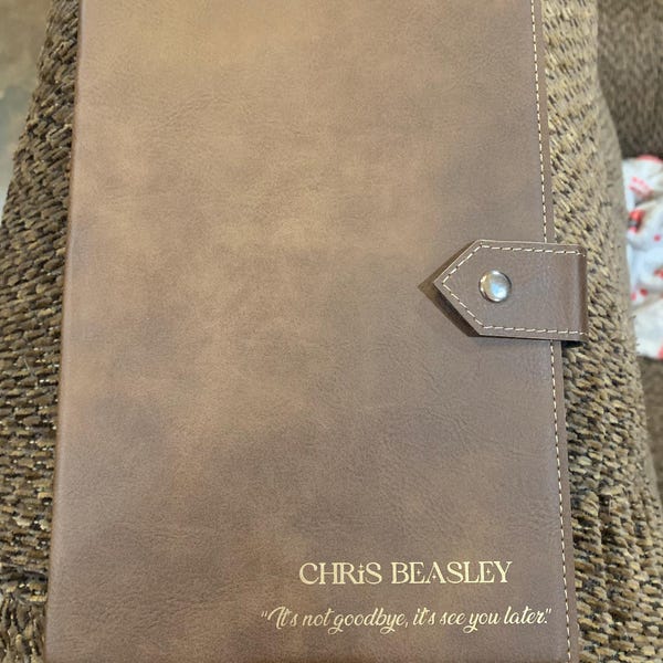 Custom Engraved Leather 3 Ring Binder Portfolio, Personalized Letter ...
