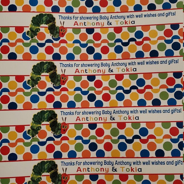 Caterpillar Theme Water Bottle Labels Celebrations Birthday Party, Kids ...