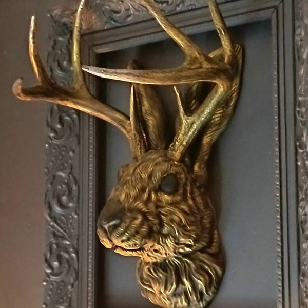 Jackalope Head Wall Art | 3D Printed Jackalope Mount Home Decor - Etsy UK