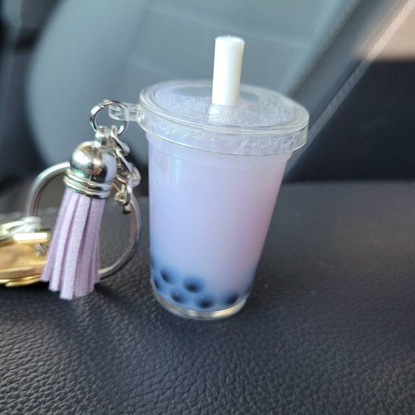 Personalized Liquid Boba Keychain, Shaker Bubble Tea Key Chain, Liquid ...