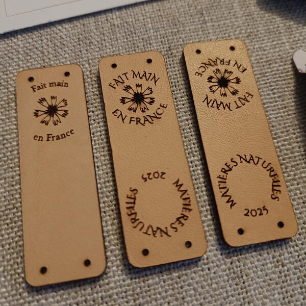 Folding Leather Label Pack - Hand Knitted With Love - O5 - Genuine ...