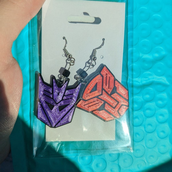 Transformers 3D Printed Earrings - Autobots, Decepticons Earrings ...