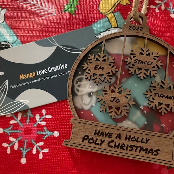 Personalized Polyamory Ornament - Have a Holly Poly Christmas 2025 - Etsy