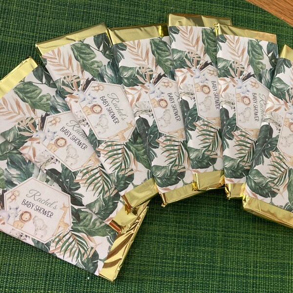 EDITABLE Safari Candy Bar Wrapper, Jungle Chocolate Bar Wrappers Wild ...