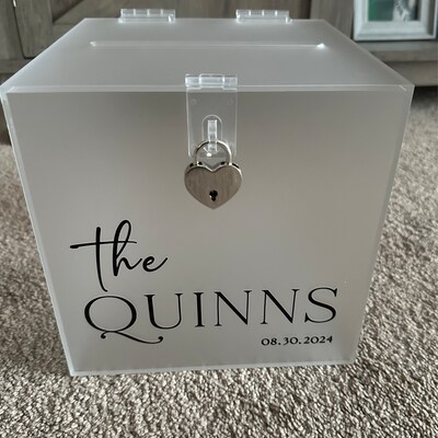 Wedding Card Box, Personalized Last Name Card Box, Wedding Acrylic Card ...