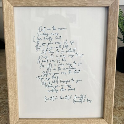 Beautiful Boy John Lennon Lyrics Printable John Lennon Lyrics - Etsy